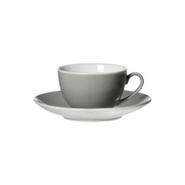 Ritzenhoff &amp; Breker Tasse &quot;Kaffeetasse mit Untertasse Doppio 200 ml&quot;, 2 tlg., grau, RITZENHOFF &amp; BREKER, Trinkgef&auml;&szlig;e