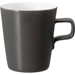 Tasse Seltmann Weiden "No Limits Moments", anthrazitfarben, wei&szlig;, B:9cm H:9,9cm &Oslash;:11,7cm, Porzellan, Trinkgef&auml;&szlig;e, Tasse, Milchkaffeeobertasse 0,37 l