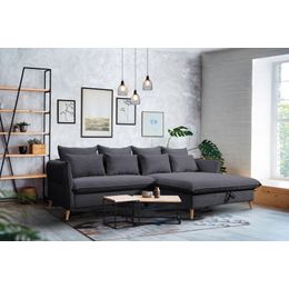 Ecksofa, B:274cm H:88cm T:170cm, grau, exxpo - SOFA FASHION, Wohnzimmer, Sofas, "WALPY, elegant & modern, bequem, schmale Armlehnen, Breite 274cm",