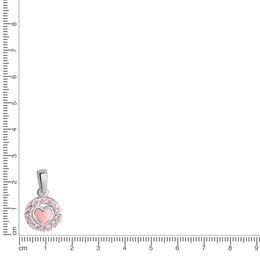 Vivance Kinder Kettenanh&auml;nger "925/- Sterling Silber rhodiniert Herz pink Zirkonia", one-size, Silber 925 (Sterlingsilber), 0,8 g, wei&szlig;, Silber 925