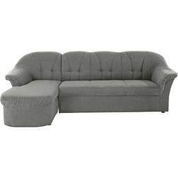 Ecksofa DOMO collection, B:238cm H:82cm T:141cm, grau, 100% Polyester, Wohnzimmer, Sofas, "Pegnitz, elegante Rückensteppung, komfortabel, Breite