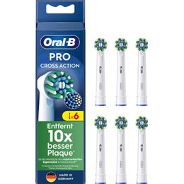 Oral-B Aufsteckbürsten "Pro CrossAction", 6 Stk., weiß, Zahnbürstenköpfe, X-förmige Borsten