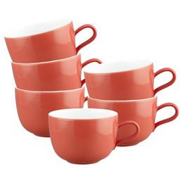 Seltmann Weiden Tasse "Milchkaffeetassen Liberty Pure Colors 380 ml 6er Set", 6 tlg., rot, Trinkgef&auml;&szlig;e