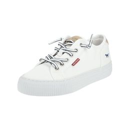 Mustang Shoes Damen Sneaker "Mustang Shoes Sneaker Lederimitat/Textil", Gr. 37, wei&szlig;, Lederimitat, Textil, Schuhe