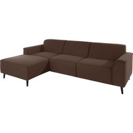 Ecksofa DOMO collection, B:268cm H:81cm T:159cm, braun, Struktur grob (100% Polyester);Luxus-Microfaser (100% Polyester);Struktur (100% Polyester),