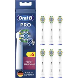 Oral-B Aufsteckbürsten "Pro Tiefenreinigung", 6 Stk., weiß, Zahnbürstenköpfe, X-förmige Borsten