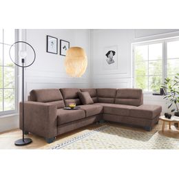 Ecksofa Trendmanufaktur, B:245cm H:85cm T:203cm, braun, Wohnzimmer, Sofas, "Chamber, zeitlos&modern, hoher Sitzkomfort, Breite 245cm, L-Form",