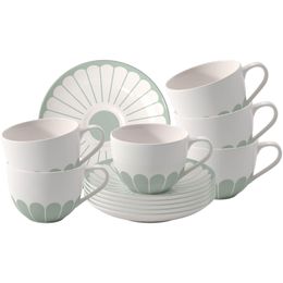 Villeroy & Boch VILLEROY & BOCH Tasse "Kaffeetassen mit Untertassen Fleur Couleur 160 ml 6er Set", 6 tlg.vert, Trinkgef&auml;&szlig;e