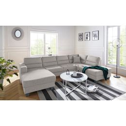 Wohnlandschaft Trendmanufaktur, B:310cm H:85cm T:203cm, grau, Sofas, "Chamber, zeitlos&modern, hoher Sitzkomfort, Breite 310cm, U-Form", wahlweise