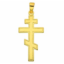 Adelia&acute;s ADELIA ́S Damen Kette mit Anh&auml;nger "Schmuckset - Set mit Halskette 585 Gold Kreuz Anh&auml;nger", Gold, gold, Gold, Halsketten, Schmuckset - Set mit