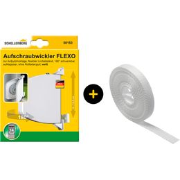 Schellenberg Aufputz-Gurtwickler "Flexo f&uuml;r das Rollladensystem Mini, inkl. Rollladengurt in wei&szlig;", 1 Stk., wei&szlig;, Gurtwickler, Aufschraubwickler