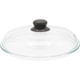Kr&uuml;ger Deckel KR&Uuml;GER "Glasdeckel Brilliant mit Kunststoffknopf", transparent, H:9cm &Oslash;:28cm, Glas, Kunststoff, Deckel, hitzebest&auml;ndig bis 160C und sp&uuml;lmaschinengeeignet