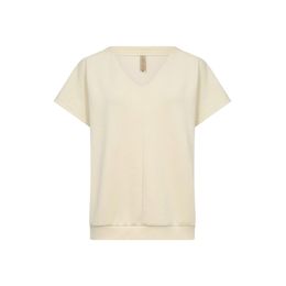 soyaconcept Damen Kurzarmhemd "Soya Concept T-Shirt SC-BANU 244"1620 cream, Gr. XS, Obermaterial: 48% Modal, 48% Polyester, 4% Elasthan, Hemden