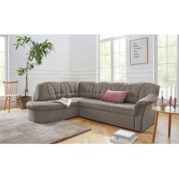 Ecksofa DOMO collection, B:246cm H:82cm T:180cm, grau, 100% Polyester, Wohnzimmer, Sofas, "Pegnitz, zeitlose und elegante R&uuml;ckensteppung, Breite