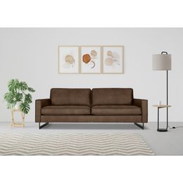 3-Sitzer Home Affaire, B:236cm H:85cm T:97cm, braun, Kunstleder (65% Polyester, 35% Lederfasern);Cord (92% Polyester, 8% Polyamide), Sofas,