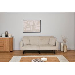 Schlafsofa Jahnke, B:191cm H:83cm T:84cmchampagner, Sofas, "CHILLAX DOT"
