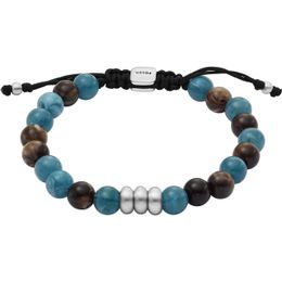 Fossil Kinder Armband "Schmuck Geschenk All Stacked Up Acryl Bead", 25,5cm, Metall Textil, blau, Metall, Textil, Armbänder, mit Acryl
