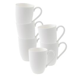 Villeroy & Boch VILLEROY & BOCH Becher "Henkelbecher Anmut 300 ml 6er Set wei&szlig;", wei&szlig;, Trinkgef&auml;&szlig;e