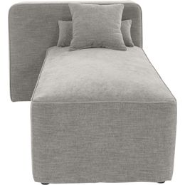 Ottomane Home Affaire, B:100cm H:76,5cm T:153cm, grau, 100% Polyester, Sofas, "Sundstrup", Modulserie, individuelle Zusammenstellung
