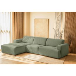 Ecksofa Home Affaire, B:301cm H:75cm T:163cm, grün, 90% PES, 10% Nylon, Wohnzimmer, Sofas, "Linkka, Breite 301 cm", L-Form, in einem weichen