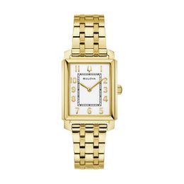 Bulova Damen Quarzuhr "Sutton"goldfarben, weiß, Armbanduhren, Armbanduhr, Damenuhr, Edelstahlarmband, analog