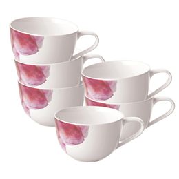 Villeroy & Boch VILLEROY & BOCH Tasse "Cappuccinotassen Rose Garden 300 ml 6er Set bunt", bunt, Trinkgefäße