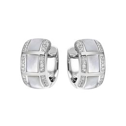 Jobo Damen Paar Creolen "Ohrringe Silberohrringe 16 mm", 16,8mm, Silber 925 (Sterlingsilber)silber 925, wei&szlig;, Silber 925 (Sterlingsilber), Ohrringe