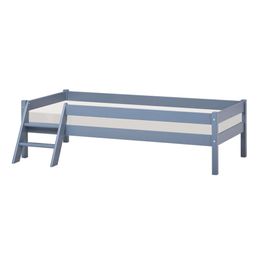 Jugendbett Home Affaire, B:98cm H:46,5cm L:166cm, grau, Bett: Massive Nordische Kiefer, Matratze: Schaum, Matratzenbezug: 100% Baumwolle, Betten,