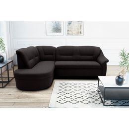 Ecksofa DOMO collection, B:232cm H:88cm T:176cm, braun, 92% Polyester, 8% Nylon, Wohnzimmer, Sofas, "Faenza f&uuml;r kleine R&auml;ume, Stellma&szlig;e 232x176cm,