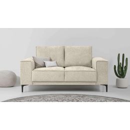 2-Sitzer OTTO HOME, B:164cm H:85cm T:83cm, beige, 100% Polyester, Sofas, "Kompaktsofa Oland, Struktur, Flachgewebe, Luxus-Microfaser, Boucle", 164
