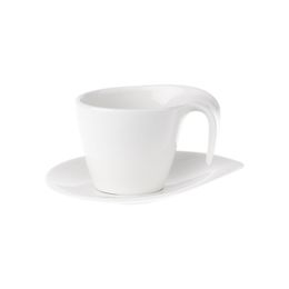 Villeroy & Boch VILLEROY & BOCH Tasse "Kaffeetasse mit Untertasse Flow 200 ml weiß", weiß, Trinkgefäße