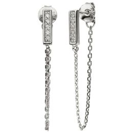 Jobo Damen Paar Ohrh&auml;nger "Ohrringe mit Ketten h&auml;ngend 38 mm lang", Silber 925 (Sterlingsilber)silber 925, wei&szlig;, Silber 925 (Sterlingsilber), Ohrringe