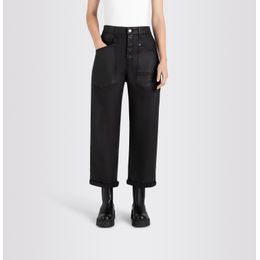 MAC Damen 5-Pocket-Hose "BAGGY", schwarz, Gr. 40, unifarben, Web, Obermaterial: 52% Baumwolle, 46% Lyocell, 2% Elasthan, Hosen, im Cargo-Stil