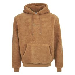 Kapuzensweatshirt Karl Kani "Karl Kani Herren KM213-064-2 Small Signature Teddy Hoodie", Herren, Gr. L, sand, 100% Polyester, Sweatshirts