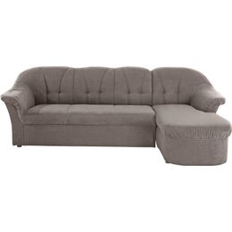 Ecksofa DOMO collection, B:238cm H:82cm T:141cm, grau, 100% Polyester, Wohnzimmer, Sofas, "Pegnitz, elegante R&uuml;ckensteppung, komfortabel, Breite