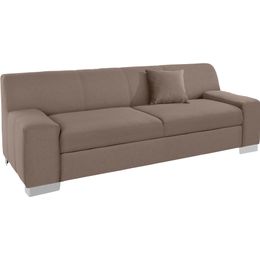 2,5-Sitzer DOMO collection, B:212cm H:74cm T:85cm, beige, Feinstruktur (100% Polyester);Luxus-Microfaser (100% Polyester);Zierkissen: Im jeweiligen