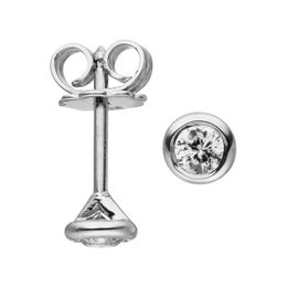 Jobo Damen Paar Ohrstecker "Ohrringe Wei&szlig;goldohrringe Solit&auml;r 4,1 mm", 4,1mm, SI = kleine Einschl&uuml;sse, Diamanten Wei&szlig;gold 585wei&szlig;gold 585, Diamanten,
