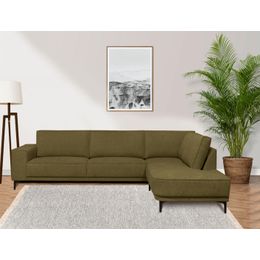 Ecksofa OTTO HOME, B:289cm H:85cm T:210cm, gelb, 90%Polyester, 10% Nylon, Wohnzimmer, Sofas, "Casina", mit abgerundeter Ottomane, in einem weichen