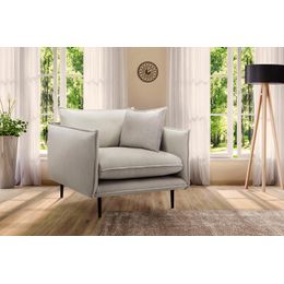 1,5-Sitzer Home Affaire, B:107cm H:88cm T:103cm, beige, Struktur fein (100% Polyester);Filzoptik (100% Polester), Sofas, "Somba", mit dickem Keder
