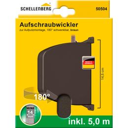 Schellenberg Aufputz-Gurtwickler "Aufschraubwickler für das Rollladensystem Mini", 1 Stk., braun, Gurtwickler, schwenkbar, mit vormontiertem