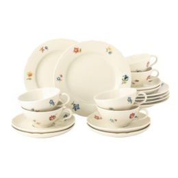Seltmann Weiden Teeservice "Geschirr-Set, 18 Teile, Marieluise Blütenmeer", 18 Stk., bunt, Geschirr-Sets, Teetassen, Teller, Untertassen, Made in