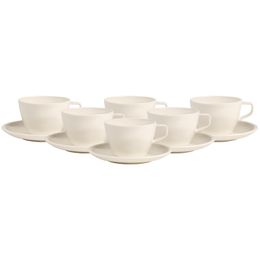 Villeroy & Boch VILLEROY & BOCH Tasse "Caf&eacute; au Lait-Tassen mit Untertassen Artesano Original 260 ml 6er Set wei&szlig;", wei&szlig;, Trinkgef&auml;&szlig;e