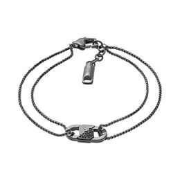 Emporio Armani Kinder Armband "Schmuck Geschenk Edelstahl", 21cm, Edelstahl, schwarz, Edelstahl, Armbänder, mit Glasstein