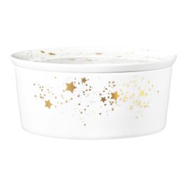 Seltmann Weiden Servierschale "Liberty - Golden Stars", &Oslash; 20,8cm, gold, Sch&uuml;sseln, Schale rund, mit Deckel, 21 x 9 cm