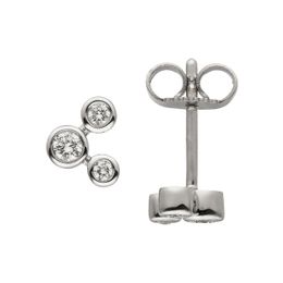 Jobo Damen Paar Ohrstecker "Ohrringe Wei&szlig;goldohrringe 6 mm", SI = kleine Einschl&uuml;sse, Diamanten Wei&szlig;gold 585wei&szlig;gold 585, Diamanten, Wei&szlig;gold 585,
