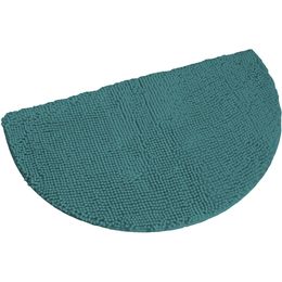 Badematte Kinzler, H:18mm, blau, Polyester, Badematten, "Chenille", Badteppich, Uni Farben, weich, als rechteckig & halbrund erhältlich