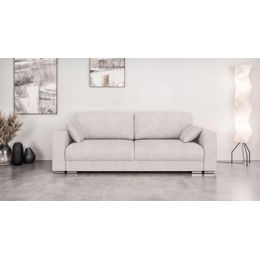 3-Sitzer Home Affaire, B:229cm H:87cm T:97cm, beige, 100% Polyester, Sofas, "Stevinson Schlafsofa mit Bettkasten, Maße B/H/T: 229/87/97 cm", mit