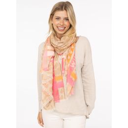 Schal Zwillingsherz ""Wild Love"", Damen, khaki, Obermaterial: 100% Polyester, Modet&uuml;cher Schal, trendiger Schal mit Herzen und Schriftzug