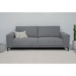 3-Sitzer OTTO HOME, B:224cm H:85cm T:88cm, grau, 90% PES, 10% NY, Sofas, "Xander", Breite 224 cm, Soft-Touch Chenille, schwarze Metallf&uuml;&szlig;e