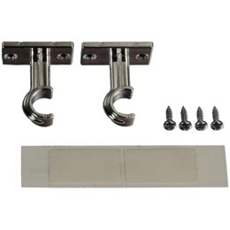 Klebetr&auml;ger Liedeco, grau, Kunststoff, Sichtschutzbefestigungen, f&uuml;r Cafehausstangen &Oslash; 12 mm